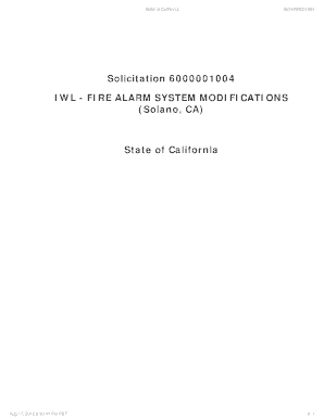 Fillable Online Solicitation 6000001004 IWL - FIRE ALARM SYSTEM ... Fax ...