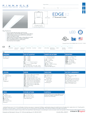 Fillable Online EDGE E2 - Pinnacle Architectural Lighting Fax Email ...