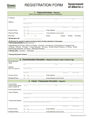Fillable Online www1 agric gov ab REGISTRATION FORM - agric.gov.ab.ca Fax Email Print - pdfFiller