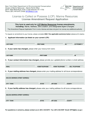 Fillable Online LCP Marine Resources License Amendment Request Form ...