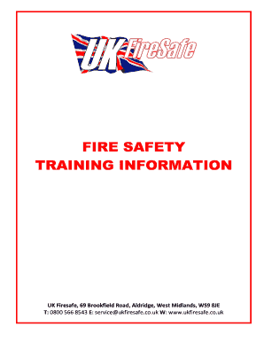Fillable Online FIRE SAFETY STAFF TRAINING RECORD Fax Email Print ...