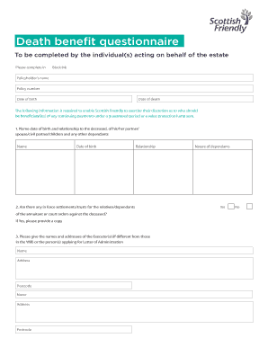 Fillable Online Death-benefit-questionnaire-form PAGE 1 Fax Email Print ...