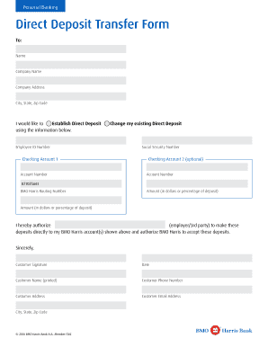 Fillable Online Direct Deposit Authorization Form - Fifth Third Bank ...