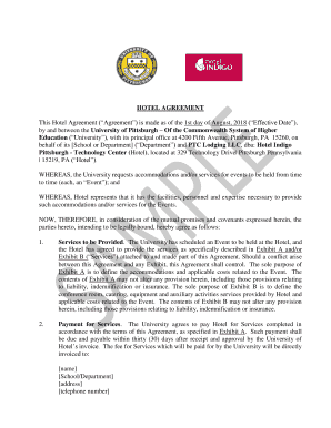 Fillable Online HOTEL AGREEMENT This Hotel Agreement (Agreement) - CFO ...