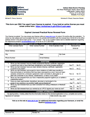 Fillable Online Generic LPN Expired Renew Form Fax Email Print - pdfFiller