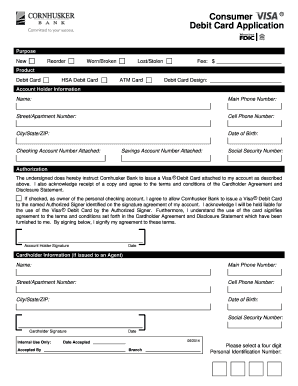 Fillable Online VISA Debit/ATM/HSA/AuthSigner cards form Fax Email ...