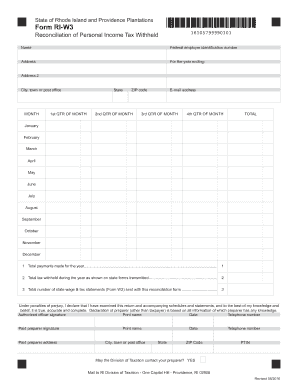Fillable Online State of Rhode Island: Division of Taxation:Withholding ...