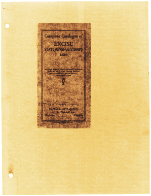 Fillable Online Applegate, 1930 Excise Stamp Catalog - State Revenue ...