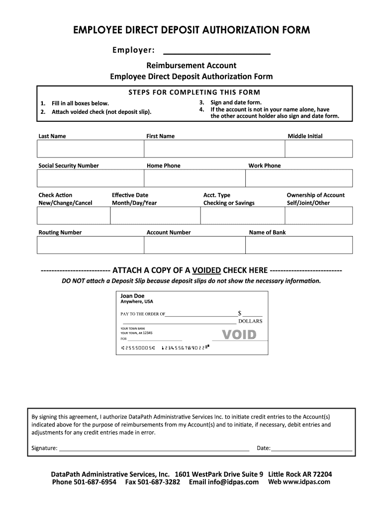 Checkwriters Direct Deposit Form Fill Online Printable Fillable 