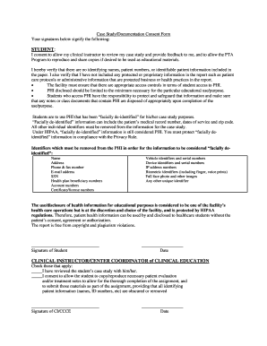 Fillable Online Case study consent form and grading rubric Fax Email ...