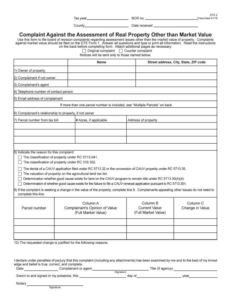 Fillable Online Instructions for DTE Form 1 - Complaint Against the ...