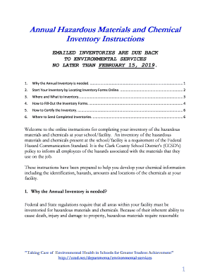 Fillable Online Annual Hazardous Materials and Chemical Inventory ...
