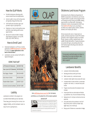 Fillable Online Oklahoma Land Access Program (OLAP) Landowner ...