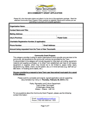 Fillable Online Community Grant Program Sample Application Fax Email ...