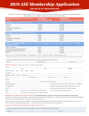 Fillable Online ASE New Membership Application - American Society of ...