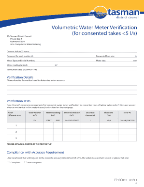 Volumetric Water Meter - Fill Online, Printable, Fillable, Blank ...