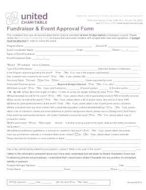 Fillable Online Fundraiser & Event Approval Form Fax Email Print ...