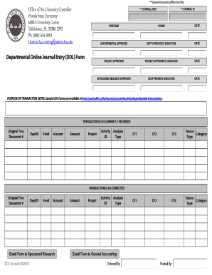 Fillable Online Forms - FSU Controller's Office - Florida State University Fax Email Print ...