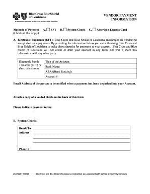 Fillable Online BCBSLA - Pay My Bill - Blue Cross and Blue Shield of ...