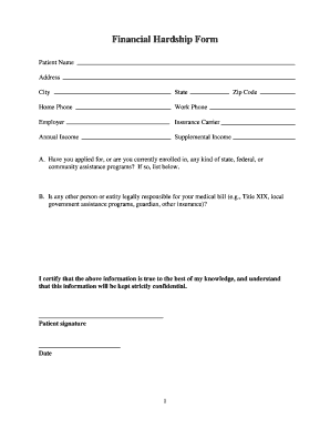Fillable Online Financial Hardship Form.doc Fax Email Print - pdfFiller