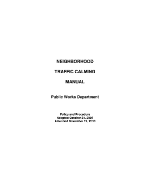 Fillable Online NEIGHBORHOOD TRAFFIC CALMING MANUAL Fax Email Print ...