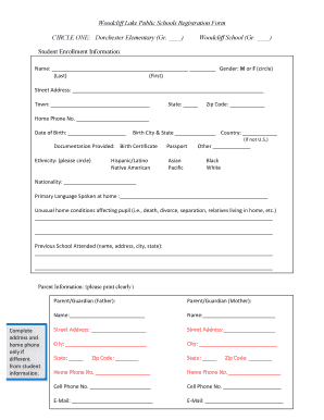 Fillable Online HCPSS Enrollment - Student Registration Form Fax Email ...
