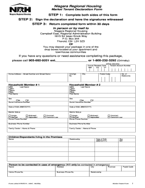 Fillable Online Market Tenant Income Declaration Form Fax Email Print ...