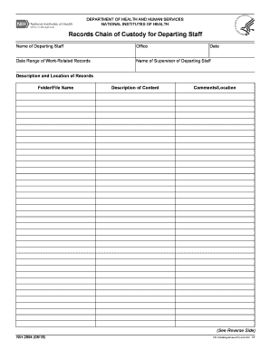 Fillable Online oma od nih FORM NIH 2994. Records Chain of Custody Form ...