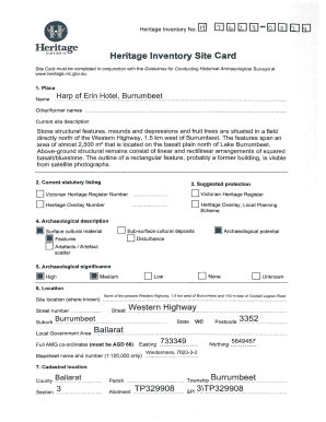 Fillable Online Archaeology forms and guidelines - Heritage Victoria Fax Email Print - pdfFiller