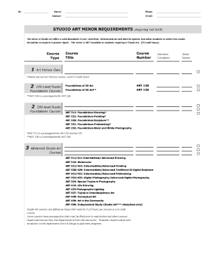 Fillable Online Checklist studio art MINORS IK Fax Email Print - pdfFiller