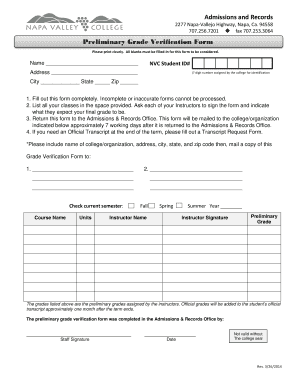 Fillable Online Counselor or Teacher Grade Verification Form - National ...