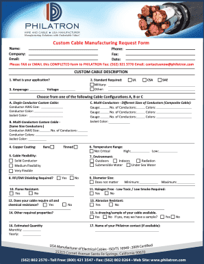 Fillable Online Custom Cable Form - Active Fax Email Print - pdfFiller