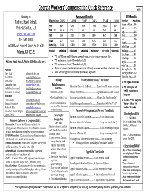 Fillable Online Georgia Workers' Compensation Quick Reference - Richter ...