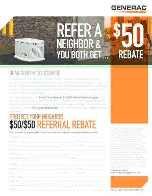 Fillable Online Generac Power Systems - Backup Power for Your Home with ...