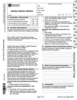 Fillable Online Cardiac Catheter Ablation Consent Form and Patient ...
