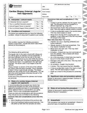 Fillable Online Cardiac Biopsy (Internal Jugular Vein Approach) Consent ...