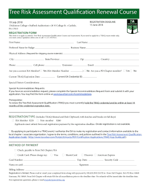 Fillable Online ISA Tree Risk Assessment Qualification Renewal Tickets ...