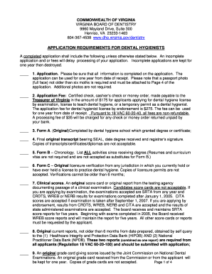 Fillable Online Dental Hygiene Application and Instruction Sheet Fax ...