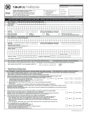 Fillable Online Death Claim Form - Takaful Malaysia Fax Email Print ...