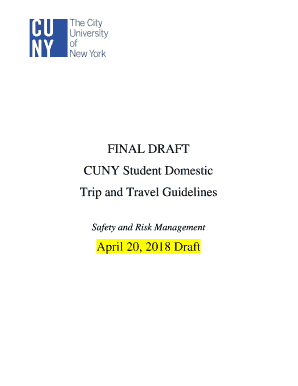 Fillable Online macaulay cuny Domestic Trip and Travel Policy and Approval Procedures for ...