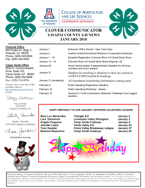 Fillable Online extension arizona clover communicator - Arizona ...
