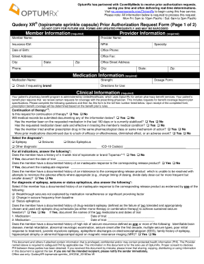 Fillable Online Qudexy XR ( sprinkle capsule) Prior Authorization ...