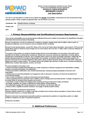 Fillable Online HR Job Description Form. HR Job Description Form Fax ...
