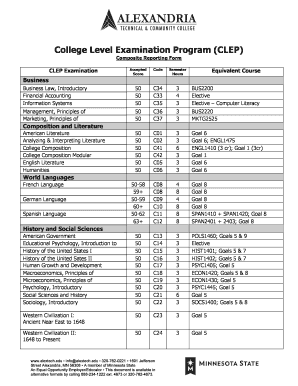 Fillable Online CLEP Composite Reporting Form. CLEP Composite Reporting ...