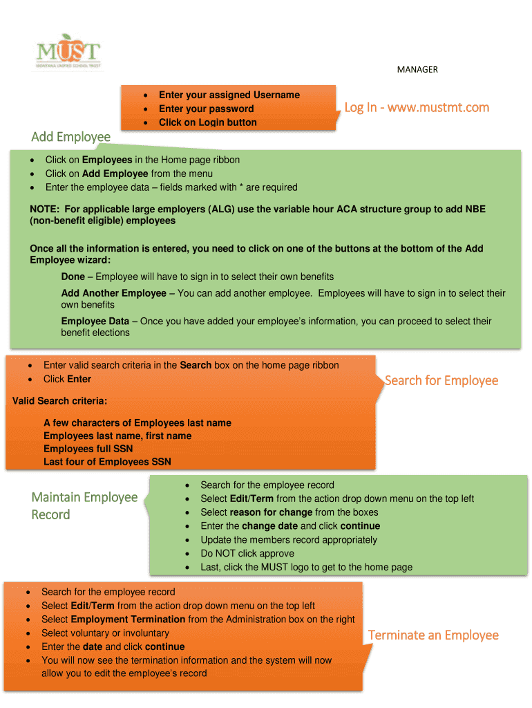 Fillable Online MUST Online Market Login Manager Cheat Sheet - Montana ...