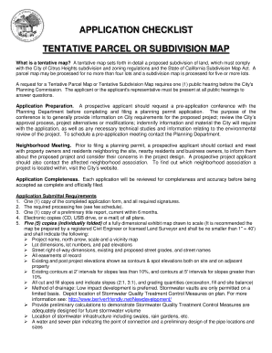 Fillable Online application checklist tentative parcel or subdivision ...