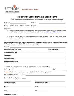 Fillable Online Transfer Credit Approval Form Fillable Fax Email Print ...