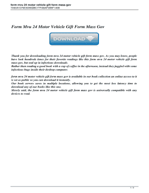 Fillable Online Form Mvu 24 Motor Vehicle Gift Form Mass Gov. Form Mvu ...