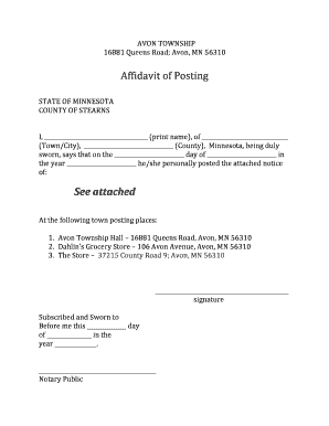 Affidavit Of Posting - Fill Online, Printable, Fillable, Blank | pdfFiller