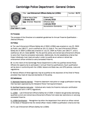 Fillable Online Cambridge Police Department - General Orders Fax Email ...